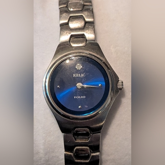 Relic | Accessories | Working Relic Blue Face Womens Watch Silver Tone ...
